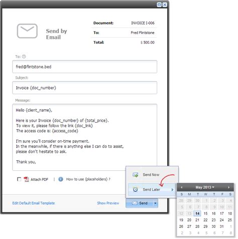 Email Template For Sending Invoice To Client