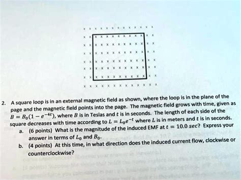 SOLVED Field As Shown Where The Loop Is In The Plane Of The A Square Loop Is In An External