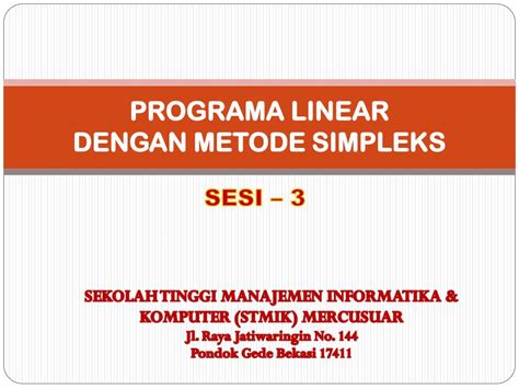 Ppt Programa Linear Dengan Metode Simpleks Powerpoint Presentation
