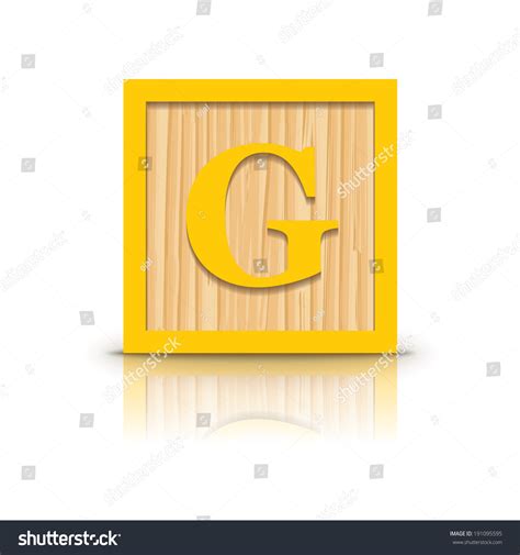 Letter G Wooden Alphabet Block Vector Stock Vector Royalty Free
