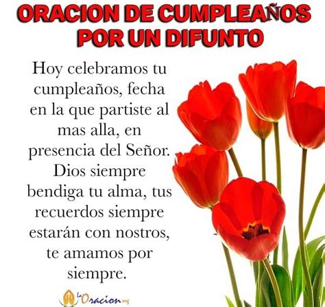 Oración de cumpleaños para un difunto La oracion