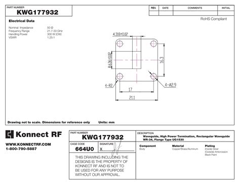 Waveguide High Power Termination Rectangular Waveguide Wr 34 Flange Type Ug1530 21 7 33 Ghz
