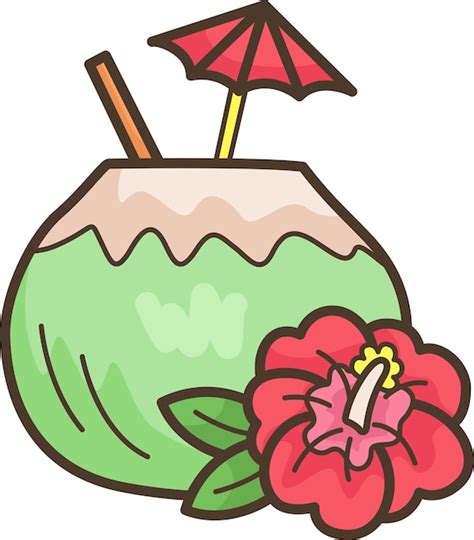 Un Vector De Bebida De Coco Vector Premium