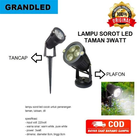 Lampu Led Taman Halaman Teras Outdoor Sorot W Watt Tancap Spot Spotlight Garden Park Light Lamp