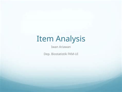 Item Analysis 2015 Quantitative Datappt