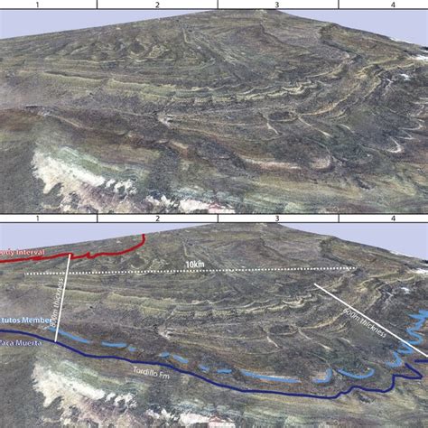 Outcrop Subsurface Comparison A Regional Seismic Line From 1 To 2