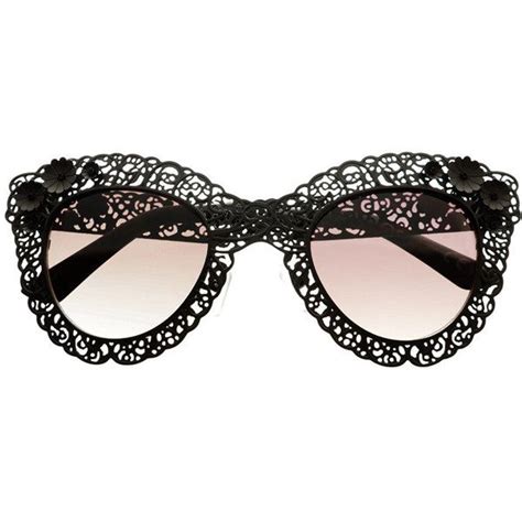 Metal Flower Lace Cat Eye Sunglasses