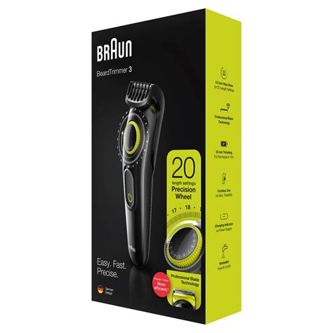 Braun Beard Trimmer 3 BT3221, Black/Volt Green in 2021 | Braun beard ...