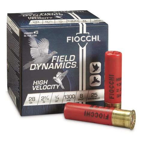 Fiocchi High Velocity 28 Gauge 2 34 34 Oz Shells 25 Rounds