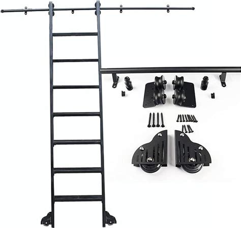 Sliding Library Ladder Hardware Kit Round Tube Carbon Steel
