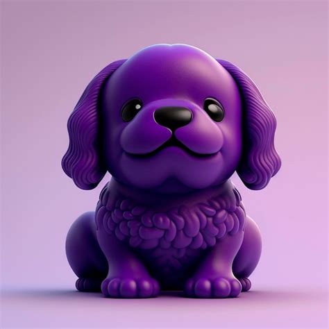 Premium Photo Cute 3d Happy Purple Dog