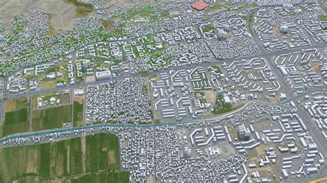 Dushanbe City Tajikistan 3D Model 25km By 3dstudio