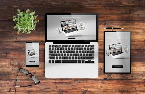 premium photo responsive web design on devices 3d rendering
