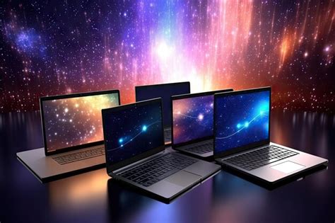 Premium AI Image Laptops Collaboration Solve Tasks Related To Neural Networks And Artificial