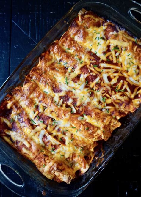 Red Chile Sauce Chicken Enchiladas A Hint Of Honey