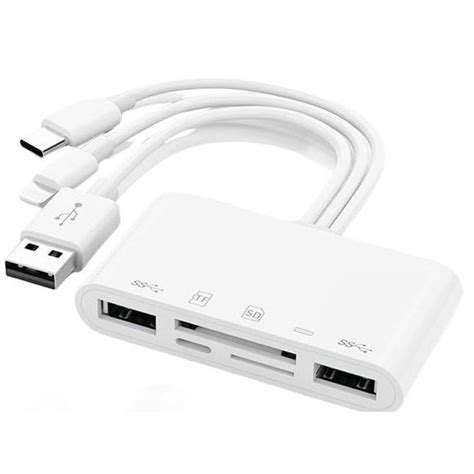 Четец на карти с памет 5 в 1 Plug And Play Usb Lightning Sd Tf