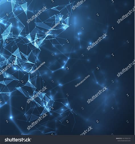 Connected Polygons Plexus Vector Geometric Background Stock Vector Royalty Free 1017953110