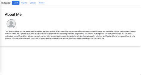 Github Abduljabar React Portfolio