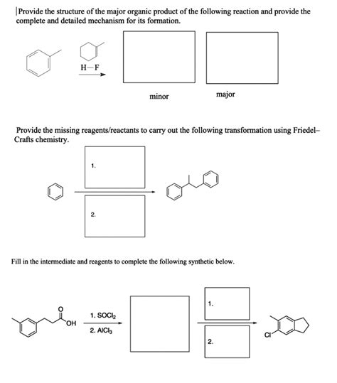 SOLVED Provide The Structure Of The Major Organic Product Of The