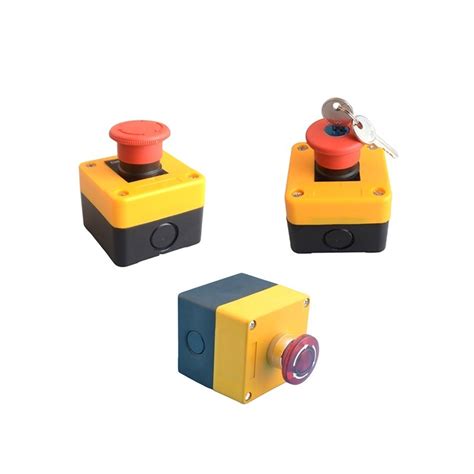 22mm Emergency Stop Button Switch 220v With Light Emergency Stop Button Control Box Switch Box
