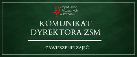Zawieszenie zajęć Zespół Szkół Muzycznych w Poznaniu Portal Gov pl