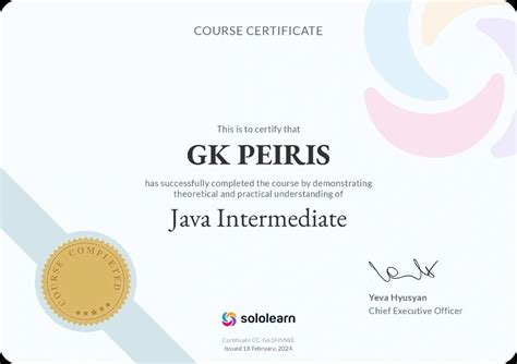Gkasun Peiris On Linkedin Thrilled To Have Completed My Java