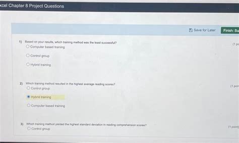 Excel Chapter Project Questions Based On Your Chegg