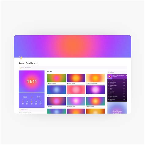 Aura Clock Aesthetic Notion Widget And Gridfiti