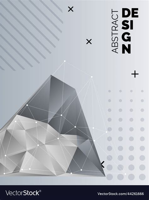 Abstract 3d Chaotic Low Poly Shapes Flying Vector Image