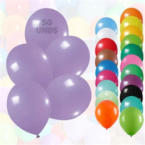 Balão Bexiga De Látex Liso 50 Pçs 9 Polegadas Várias Cores Cor Party