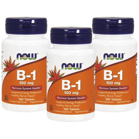 Buy Now Foods Vitamin B 1 100mg 100 Tablets Pack Of 3 In Uae Mumzworld