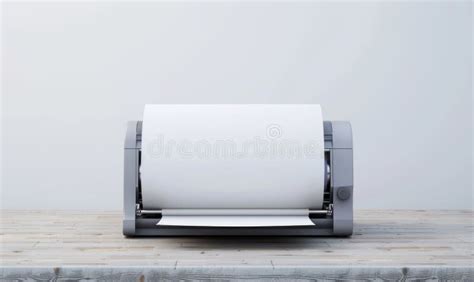 Modern Printer With Blank Paper In Minimalist Setting Generative Ai