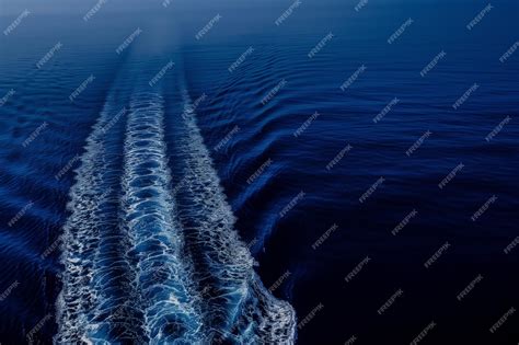 Premium Photo Ships Wake Trailing Behind In The Deep Blue Ocean