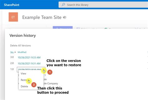 SharePoint File Version History How To Access It