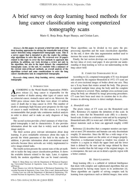 Abriefsurveyondeeplearningbasedmethodsforlungcancerclassificationusingcomputerized