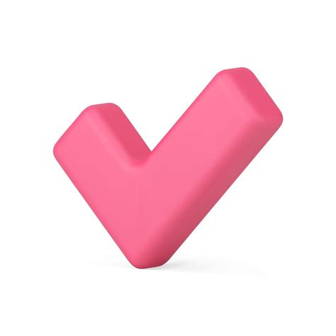 Yes Pink Glossy Checkmark Diagonal Confirmed Choice Positive Agreement
