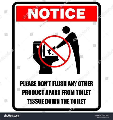 Notice Please Dont Flush Any Other Stock Vector Royalty Free