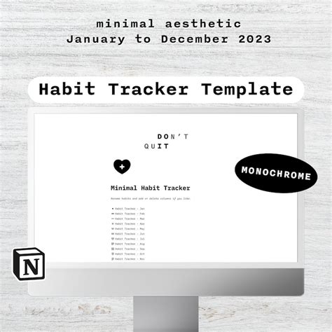 Notion 2023 Habit Tracker Printable Habit Tracker