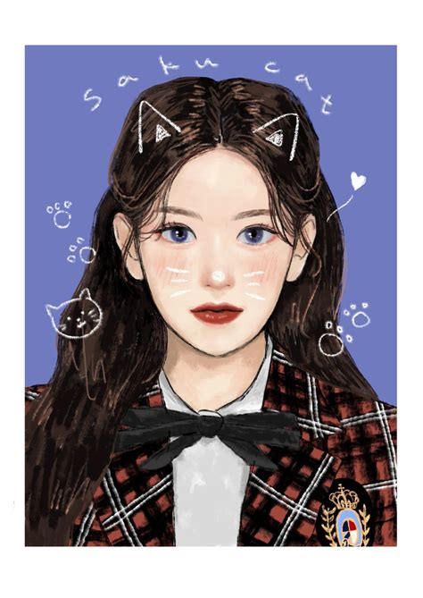 ｵﾆｷﾞﾘ On Twitter 猫の日と言えば宮脇咲良さん Lesserafimfanart