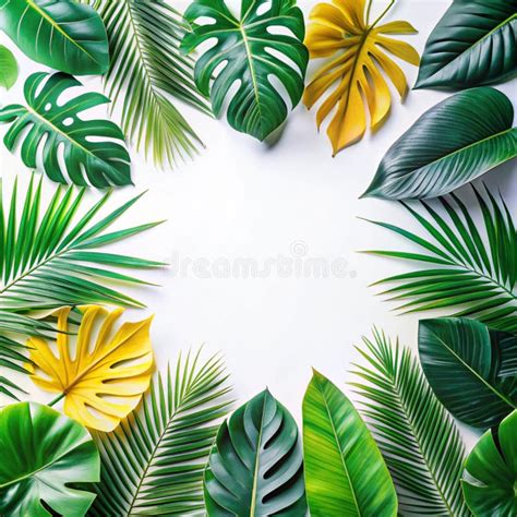 Creative Tropical Leaf Layout On White Background Stock Illustration Illustration Of Design