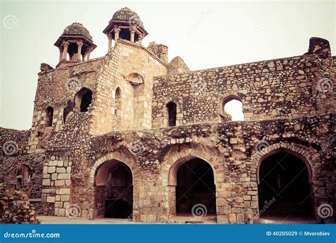 Purana Qila Fort In New Delhi India Stock Image Image Of Mosque