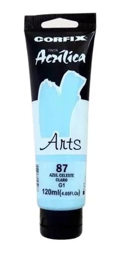 Tinta Acrílica Corfix Arts 120ml Azul Celeste Claro 87 Gr 1