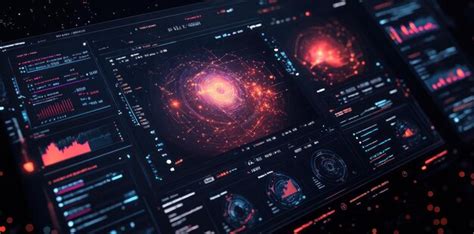 Futuristic Interface With Red And Blue Glow And Data Visualizations Premium Ai Generated Image