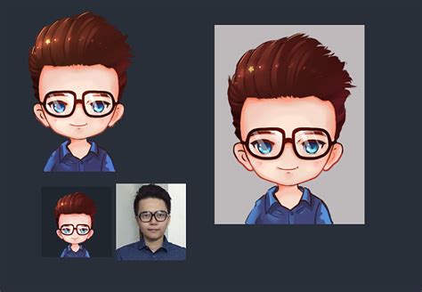 Q版q萌头像全身绘制真人转动漫卡通绘制