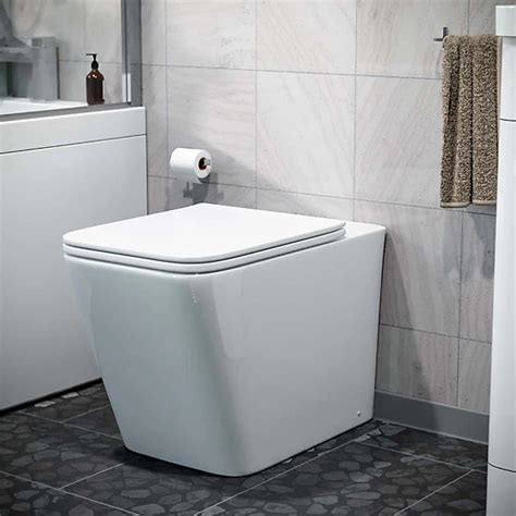 Nes Home Square Rimless Back To Wall Toilet With Uf Seat White