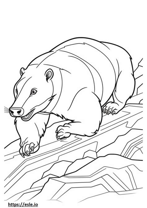 Badger Playing Coloring Page
