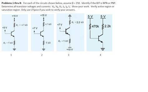 Solved Problems 1 Thru 8 For Each Of The Circuits Shown Chegg