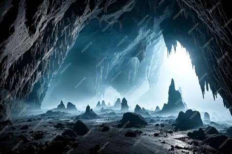 Premium Ai Image Dark Cave With Fog