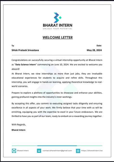 Shlok Prateek Srivastava On Linkedin Internship Careergrowth Bharatintern