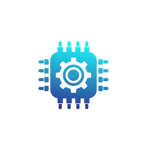 Technology Vector Icon Chipset And Gear Stock Vector Illustration Of